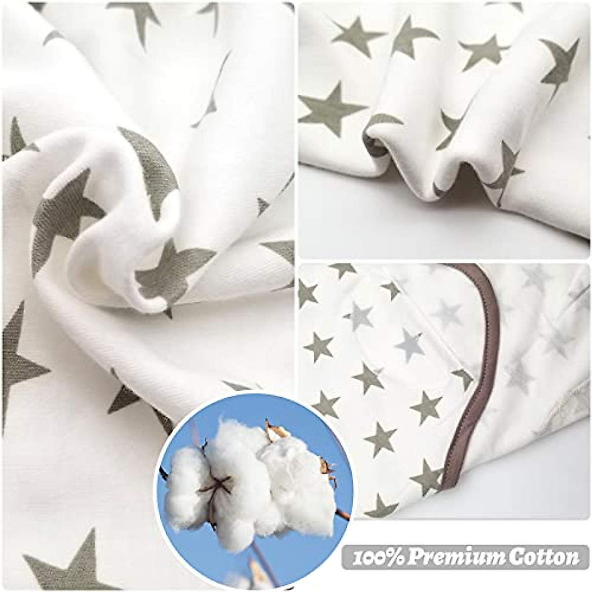 Swaddle Blanket Newborn Adjustable Sleep Sack Wrap,Soft Cotton,0-6 Months,3 Pack