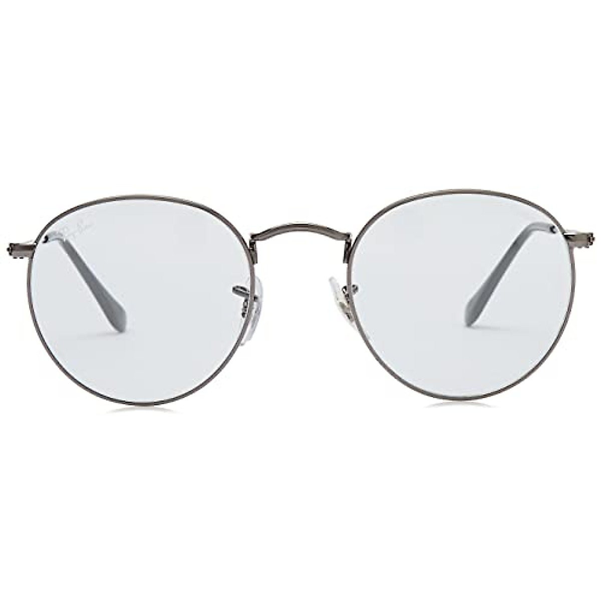 Ray-Ban Rb3447 Round Metal Polarized Sunglasses, Gunmetal/Evolve Photochromic Grey to Violet, 53 mm