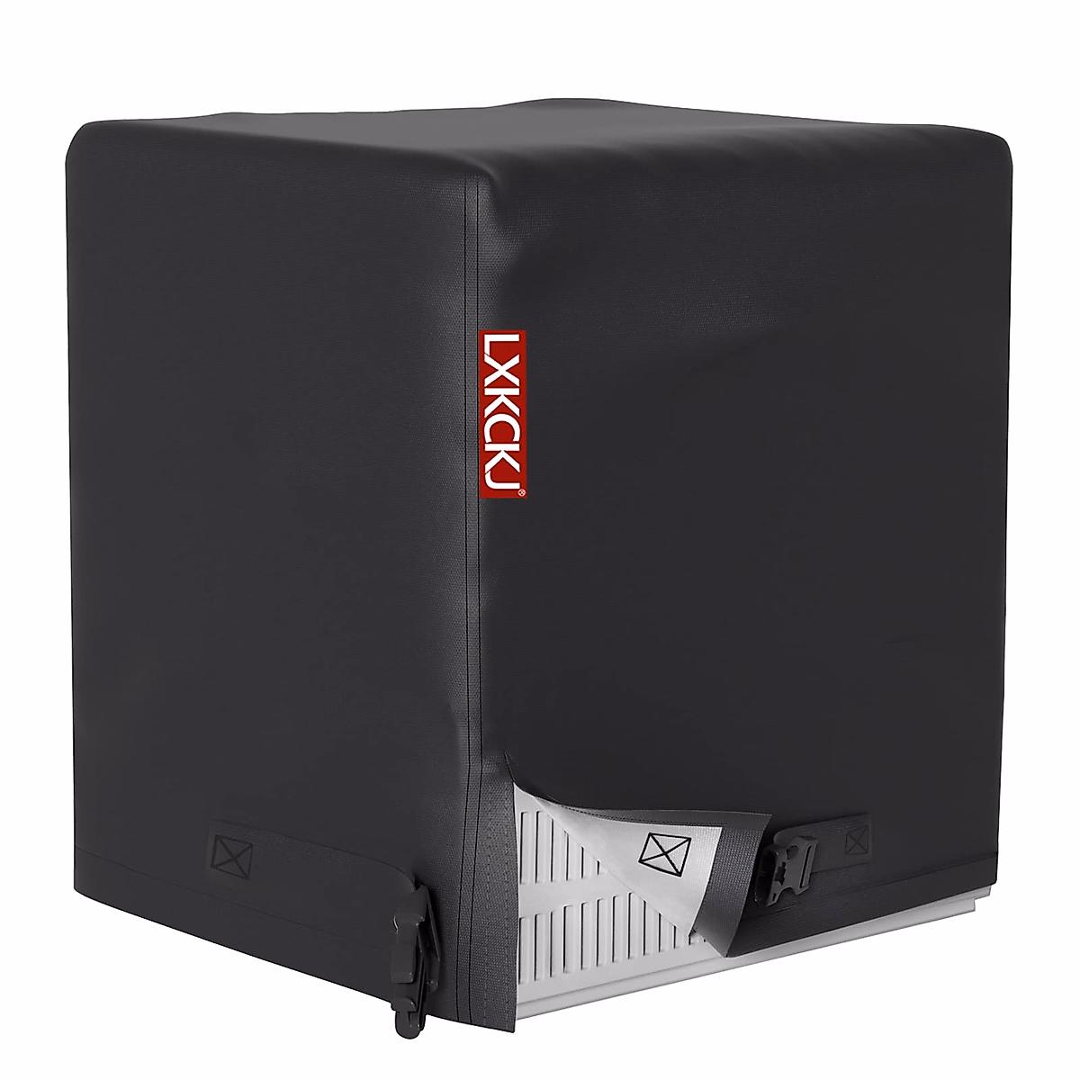 LXKCKJ Air Conditioner Cover for Outside Units - 420D Waterproof Air Conditioner Protection Covers for Window Unit - Winter AC Covers Fits AC Condensing HVAC Unit (Black-24''LX24''WX30''H)