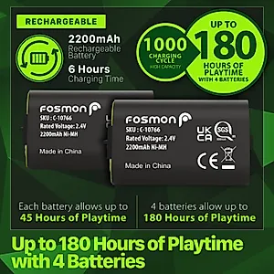 Fosmon Quad Pro 2 Max Controller Charging Station with 4X 5280mWh Rechargeable Battery Pack Compatible with Xbox Series X/S, Xbox One Controllers