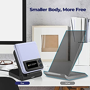 Samsung Galaxy Z Flip Wireless Charger,Galaxy Z Flip Wireless Charger,Galaxy Z Flip3/4 Fast Wireless Charger Stand,15W Fast Flip Charger Compatible with Samsung Galaxy Z Flip 4/Z Flip 3/5G Phone,Black