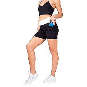 Blis 3 Pack Shorts for Women Foldover Biker Shorts for Women High Waisted Workout Yoga Shorts Booty Shorts for Women Black/White 1X