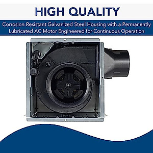 Broan-NuTone A80 Ventilation Fan with Roomside Installation, 80 CFM, 2.0 Sones White