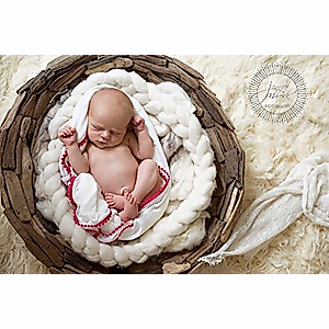 Long Merino Wool Braids, Newborn Photography Photo Prop