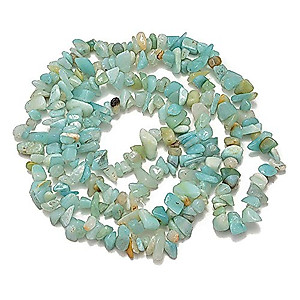 PLTbeads 5-8mm Natral Healing Gemstone Waist Bracelets Necklace Kit Irregular Stone DIY Crafts Design Jewelry Making 1 Strand per Bag Approxi 34 inch (Amazonite Chips)