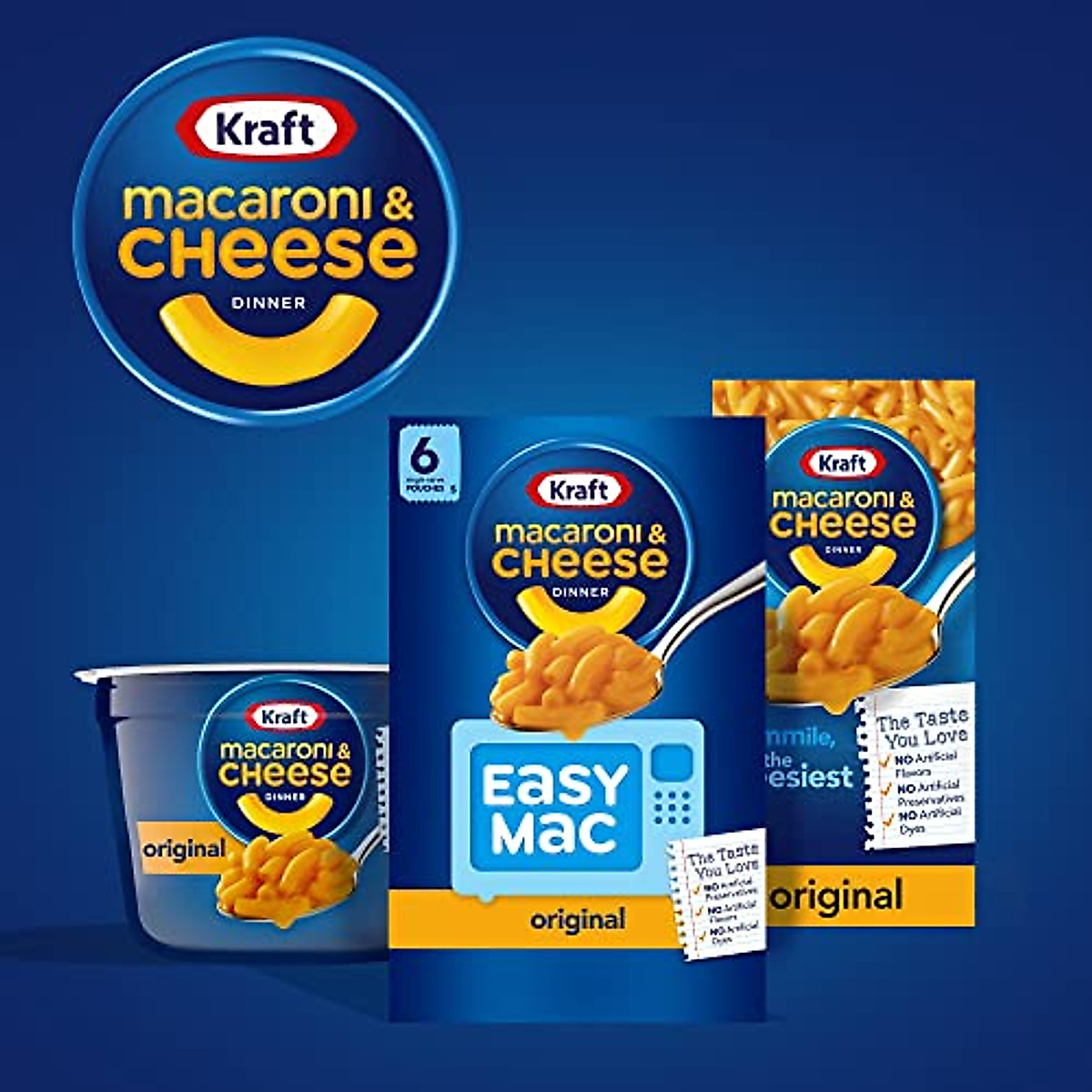 Kraft Easy Mac Original Macaroni & Cheese Microwavable Dinner (6 ct Packets)