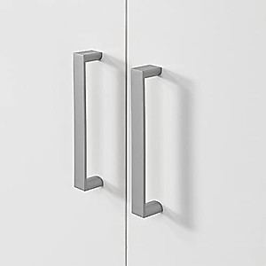 FurnitureR Wardrobe Armoires 2-Door Storage Cabinet with Adjustable Shelf/Hanging Rod, Modern Simple Style Armoire Clothes Closet for Bedroom, White