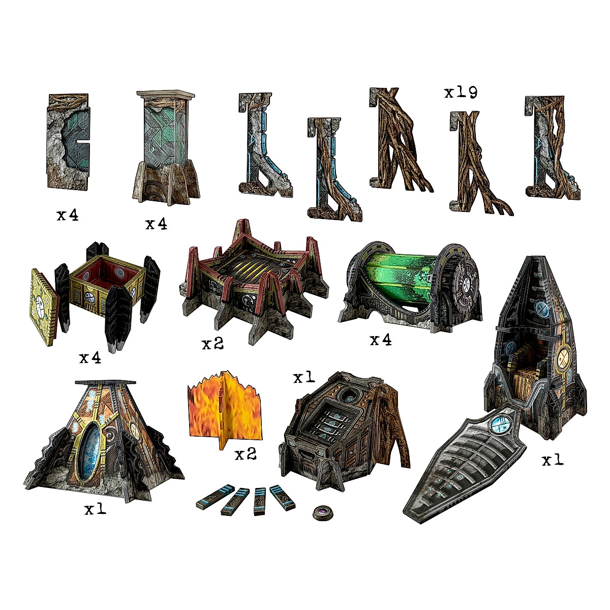 Battle Systems - Modular Tabletop 3D Gaming Sci-Fi Terrain - Perfect for 28mm-35mm Miniatures and Figures - No Painting Required - Science Fiction Aliens 40K Wargame - (Alien Catacombs)
