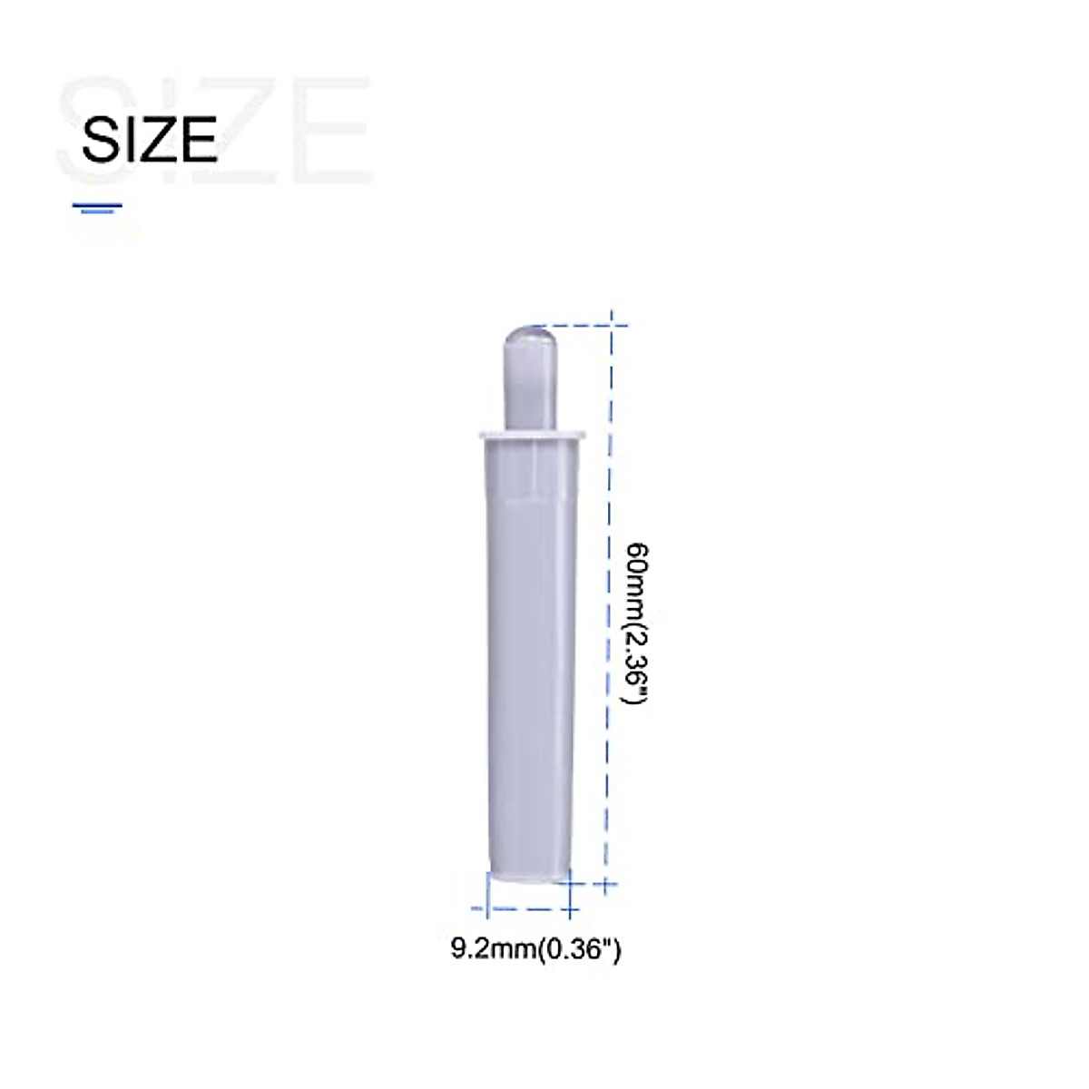 METALLIXITY Damper Buffers Push (2.36"x0.36") 3Pcs, Plastic Cabinet Push Latches Soft Quiet Close - for Door Drawer, Home Decoration, Gray