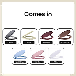 Standard Wood Toilet Seat, Tea Rose - 17 Inch - Fits All Standard Size Fixtures - Easy to Install Fantasia by Achim Home Decor