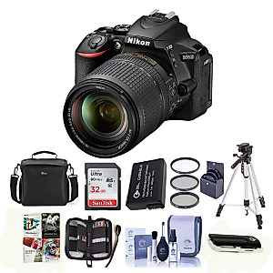 Nikon D5600 DSLR Camera Kit with AF-S DX NIKKOR 18-140mm f/3.5-5.6G ED VR Lens, Black - Bundle with Camera Case, 32GB SDHC Card, 67mm Filter Kit, Spare Battery, Tripod, Software Package and More