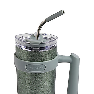 Hydragear Juno Stainless Steel Tumbler with 2-in-1 Lid and Reusable Straw - 40 Oz - Succulent Glitter