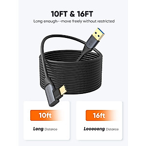 CableCreation 16FT Link Cable Compatible with Meta Quest Pro/Quest3/Quest2/Pico4, USB to USB C 3.1 Cable 5Gbps Highly Speed VR Headsets Accessories Gaming PC Link Cable 5 Meters