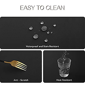 Romanstile Rectangle Tablecloth - Waterproof and Wrinkle Resistant Washable Polyester Table Cloth for Kitchen Dining/Party/Wedding Indoor and Outdoor Use (60 x 84 inch,Black)