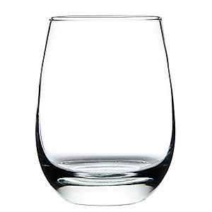 Libbey Stemless 15 oz All Purpose Wine Glass #231, Set of 6 w/ FDL Party Picks
