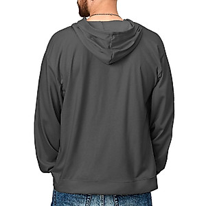 H HYFOL Graphic Hoodies for Men USA Flag Pocket Pullover American Patriotic Long Sleeve Sweatshirts(Medium Grey,XL)