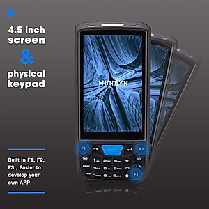 MUNBYN Android Barcode Scanner with Numeric Pad Mobile Computer with 2D Scanner 4.5-inch Handheld Rugged PDA, Android 9 Support Wireless Wi-Fi 4G LTE