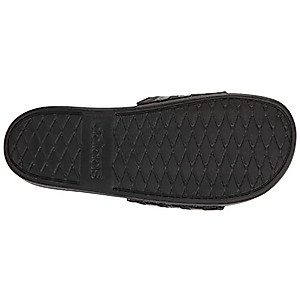 adidas Women's Adilette Comfort Slide Sandal, Black/Grey/Black, 8
