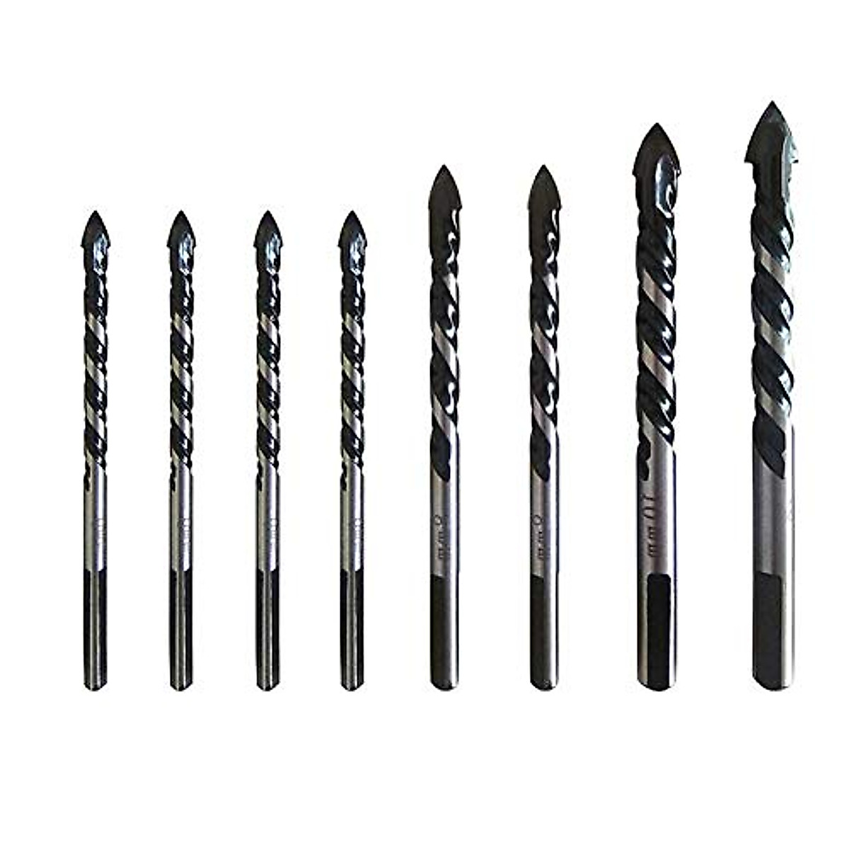 BAYICLAN Concrete Drill Bit Set,8 Pcs(6,6,6,6,8,8,10,12mm) Multi-Material Drill Bit Set for Tile,Brick,Glass,Plastic and Wood Tungsten Carbide Tip Best for Wall Mirror and Ceramic Tile on Concrete