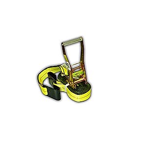 Everest - S1022 Premium Ratchet Tie Down 1 PK 2 IN. X 27 FT 3333 LBS. Working Load 10000 LBS. Break Strength Flat-Hook Cargo Straps Perfect for Moving Appliances, Lawn Equipment and Motorcycles, Vibrant Everest Yellow