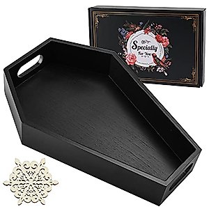 Goargif Coffin Tray,Wood Coffin Tray,Coffin Shape Serving Tray,Spooky Black Goth Decor Tray,Goth Candy Tray,Halloween Creepy Goth Decor Tray,Coffin Shelf,Black Goth Decor Tray,Goth Home Decor