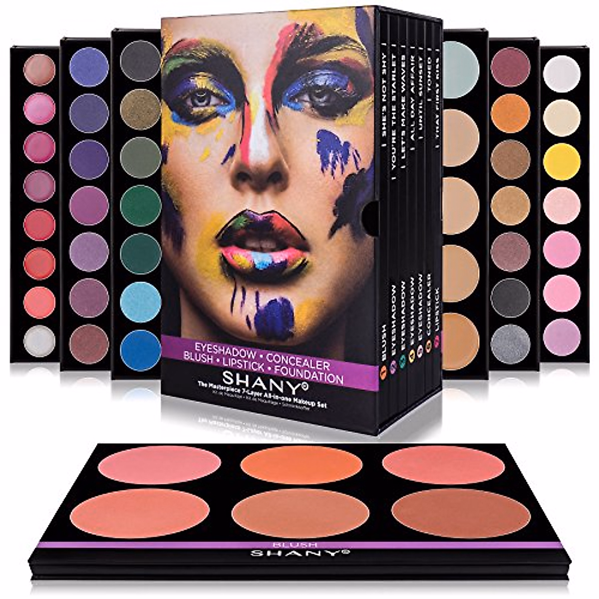 SHANY The Masterpiece 7 Layers All In One Makeup Set with Foundation Palette, Blush Palette, Lip-gloss Lipstick Palette, Eyeshadow Palette - "Original"