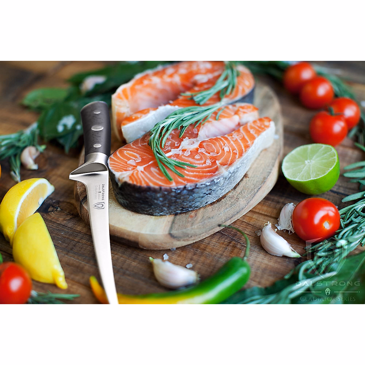 Dalstrong Fillet Knife - 7 inch Flexible Blade - Gladiator Series Elite - High Carbon German Steel - Black G10 Handle Boning Knife - w/Two Sheaths - Razor Sharp Kitchen Knife - NSF Certified