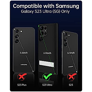 MonsGary Designed for Samsung Galaxy S23 Ultra Case with Stand [3 Kickstand Ways] [Military Shockproof Protection] Hard PC Back & Soft TPU Edge Phone Cover 6.8'' Mystic Black