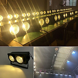 V-Show 200w led Stage par, Stage COB par,LED Blinder 2Head Light Warm White 3000K, 2 Eyes Wash LED, for Wedding Christmas Party Theater