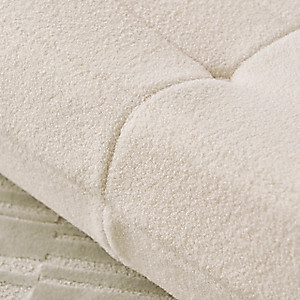 Tosaronia 36" Fireside Chair Lazy Floor Sofa Couch with Teddy Fabirc Boucle Bean Bag Lounge Sofa Chair Tatami Sofa for Living Room Office Bedroom Apartment(Beige)…