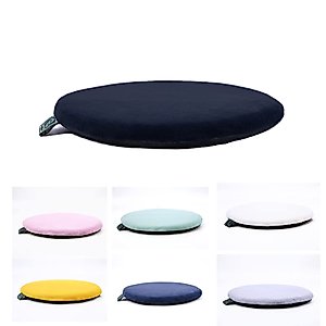 ZIBENE Kitchen Chair Cushions Set of 4 Non Slip, Round Chair Cushions 16 Inch Memory Foam, Non Slid Char Pads with Non Slip Bottom, Cover Washable and Removable, No Fading and Durable Black