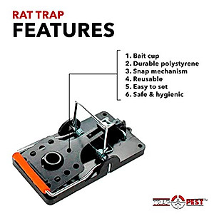 Trap A Pest Humane Rat Trap- Large Rat Traps That Work - Reusable Rat Traps Indoor - Easy to Use Large Rat Traps Outdoor with Instant Humane Kill - Best Rat Trap & Rodent Trap (6 Pack)