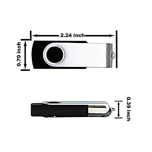 MECHEER Flash Drive 64GB USB Flash Drives 5 Pack USB 2.0 Thumb Drive Jump Drive Pen Drive Bulk Memory Sticks Zip Drives Swivel Design Yellow/Red/Blue/Green/Black (5 Pcs Mixed Color)