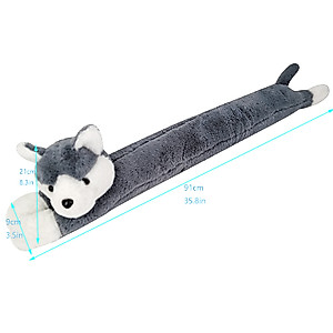 Dewarfami Fabric Under Door Draft Stopper Weather Stripping Sound Proof Bottom Seal Heavy Duty Reduce Noice Decorative Cute Dog