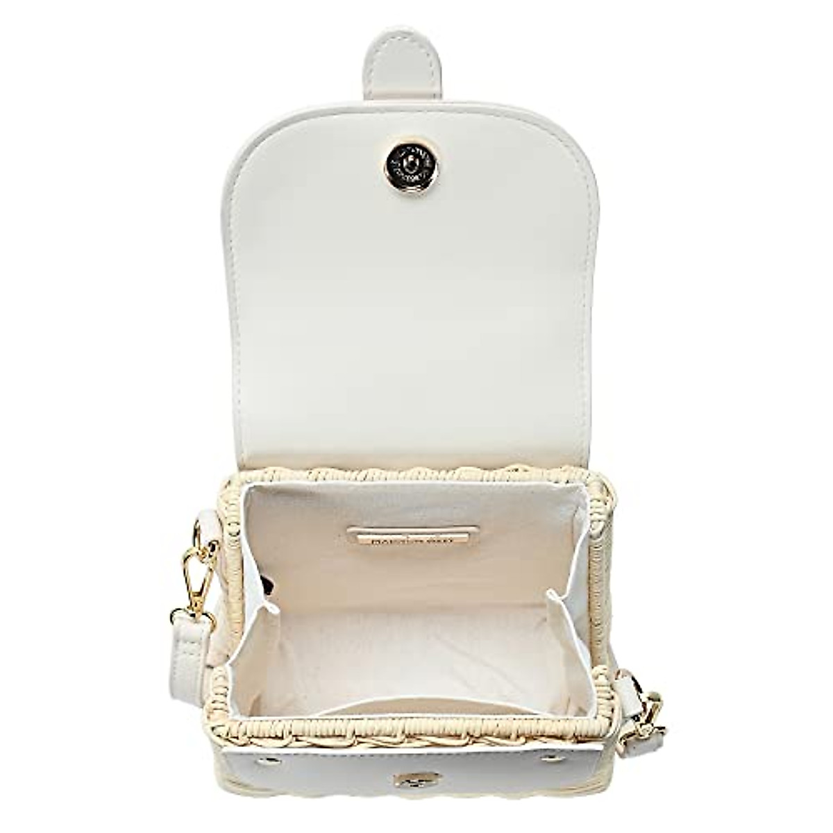 Madison West - The Stella Top Handle Satchel Style Crossbody Bag for Women - Bone