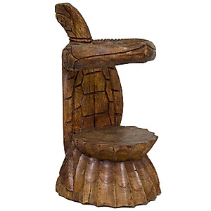 Hand Carved Wooden Single Sea Turtle Wine Bottle Holder