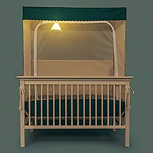 YeTrini Crib Safety Tent,See Through Mesh Crib Netting Mosquito Nets Sturdy Crib Cover to Keep Toddler from Climbing Out,to Keep Cats Out,to Keep Baby in-Gray
