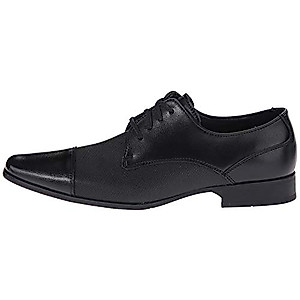 Calvin Klein Men's Bram Oxford, Black Diamond Leather, 9.5