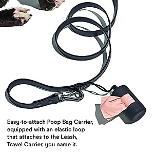 Wild One Poop Bag Holder and Dispenser for Dogs with Leash Attachment, Leak Proof, Easy Twist Top for Refills, Includes 1 Roll, Black