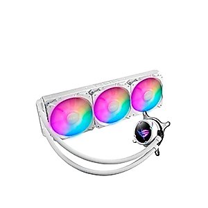ASUS ROG Strix LC II 360 ARGB White Edition All-in-one AIO Liquid CPU Cooler 360mm Radiator, Intel LGA1700, 115x/2066 and AMD AM4/TR4 Support, Triple 120mm 4-pin PWM Addressable RGB Radiator Fans