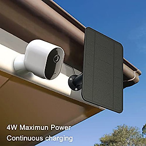 4W 6V Solar Panel Compatible with Arlo Pro 3/Pro 4/Arlo Ultra/Ultra 2 & Arlo Go 2 only, Includes Secure Wall Mount, IP65 Weatherproof,13.1ft Power Cable-Black