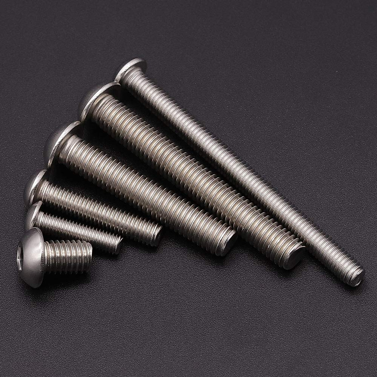 RoyceMart #10-24 x 3/4" (50 Pack) Hex Socket Button Head Cap Screws Bolts, Allen Socket Drive, 304 Stainless Steel 18-8, Bright Finish, Full Machine UNC Threads