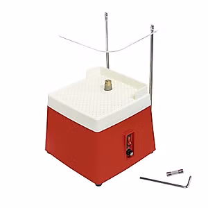 Stained Glass Grinder, Portable Glass Grinder Art Grinding Tool with 5/8" Replaceable Diamond Grinder Bit (110V, 65W, Red)