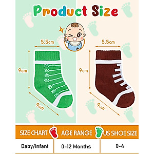 Hicarer Baby Football Outfit 6 Pairs Baby Boy Football Socks Newborn Touchdown Football Socks Infant Toddler Socks Toddler Ankle Socks for 0-12 Months Boys