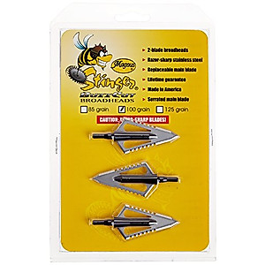 Magnus Stinger Buzzcut 2 Blade Arrow Broadhead (Pack of 3), 100-Grain