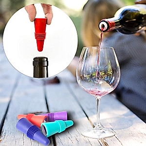 FXHDC-M 4 pcs Reusable Cork Novelty Wine Bottle Stoppers Rubber for Bottles of Opened Win Cork to Keep The Wine Champagne Beer Fresh