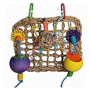Super Bird Creations SB965 Mini Seagrass Foraging Wall Bird Toy, Small/Medium Bird Size, 8" x 7" x 4"