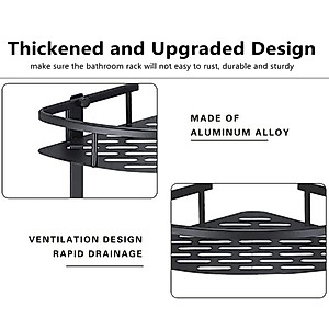 OVERWIND 2 Pack Corner Shower Caddy with 1 Soap Holder Adhesive Bathroom Shelf No Drilling Kitchen Racks Corner Shower Shelves Aluminum Shower Organizer Storage for Kitchen & Bathroom