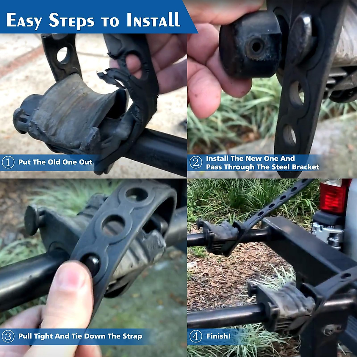 Bike Rack Strap, Bike Wheel Stabilizer Straps, Replacement Rubber Straps Accessory Strap Kit, Adjustable, Bicycle Wheel Stabilizer Straps 4 Pack Compatible with Thule 534