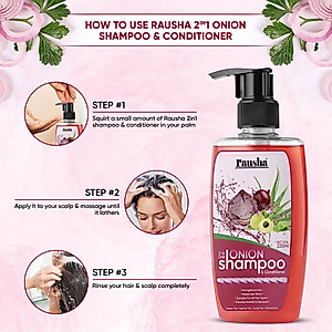 RAUSHA 2 in 1 Onion Shampoo & Conditioner for Hair Growth and Hair Fall | Pack of 1